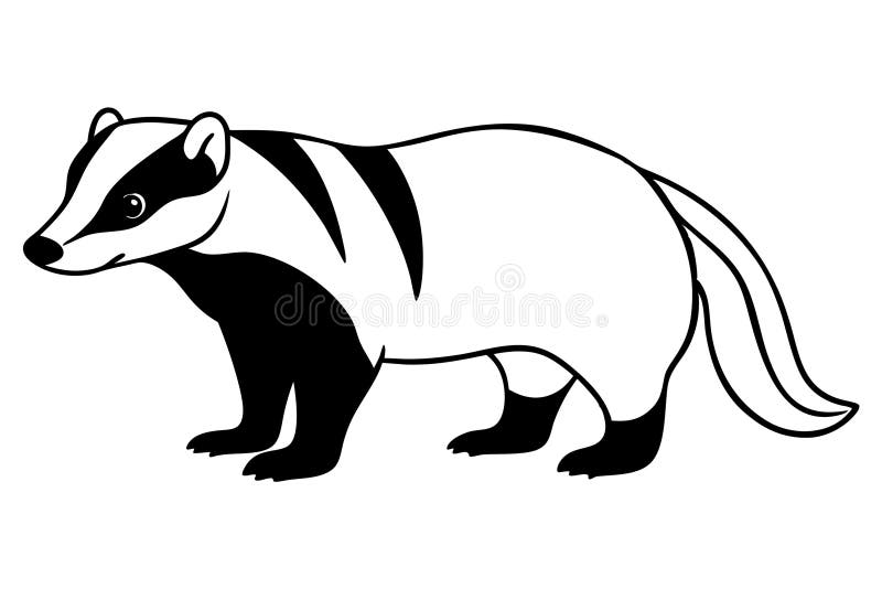 Badger Silhouette Vector Illustration Stock Vector - Illustration of ...