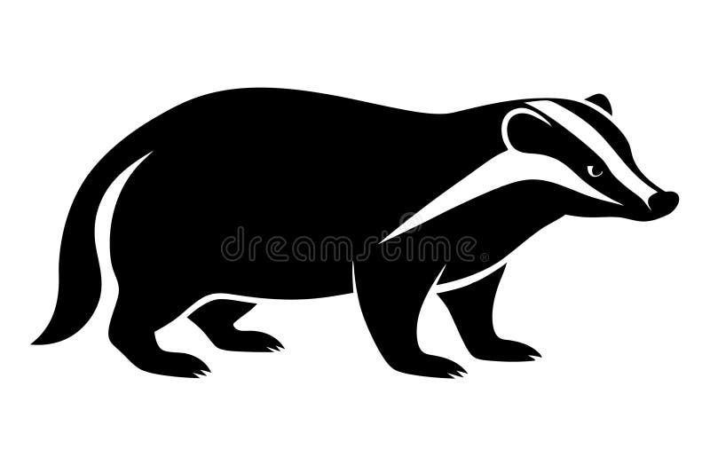 Badger Silhouette Vector Illustration Stock Vector - Illustration of ...