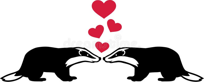 Badgers in love stock vector. Illustration of animal - 73876765