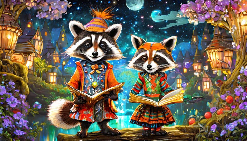 Badgers read books stock illustration. Illustration of poster - 332236370