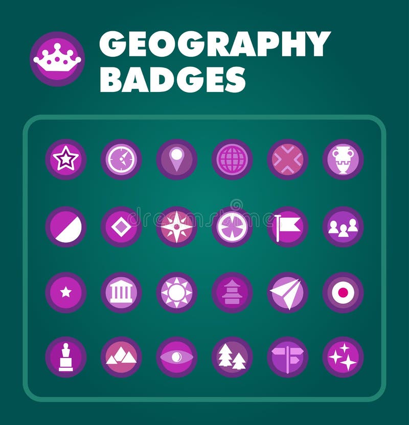 Geography Badges stock vector. Illustration of champion - 182251898