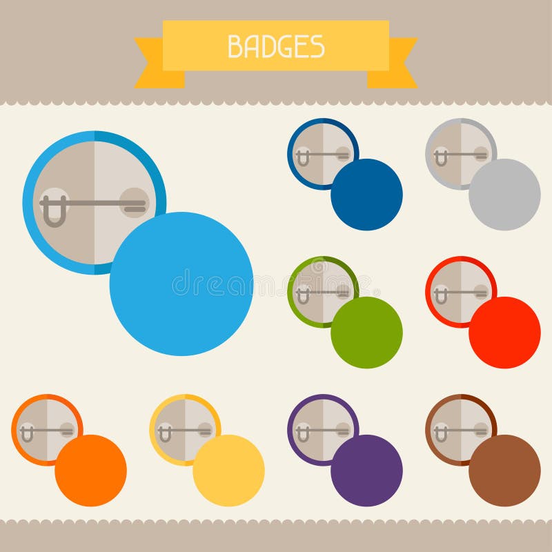 Badges Colored Templates for Your Design in Flat Stock Vector ...