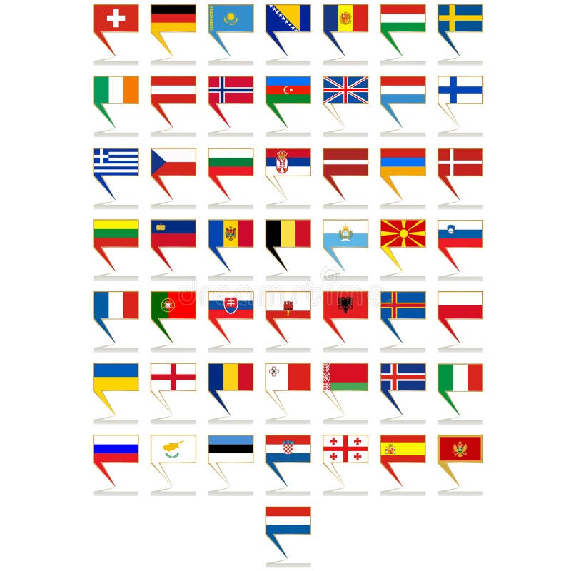 Badges with Flags of Europe Stock Vector - Illustration of sign, europe ...