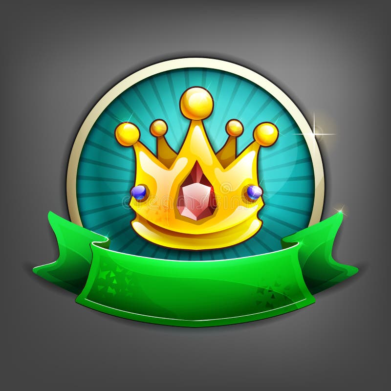 Badges of gold crown. stock vector. Illustration of quality - 70546216