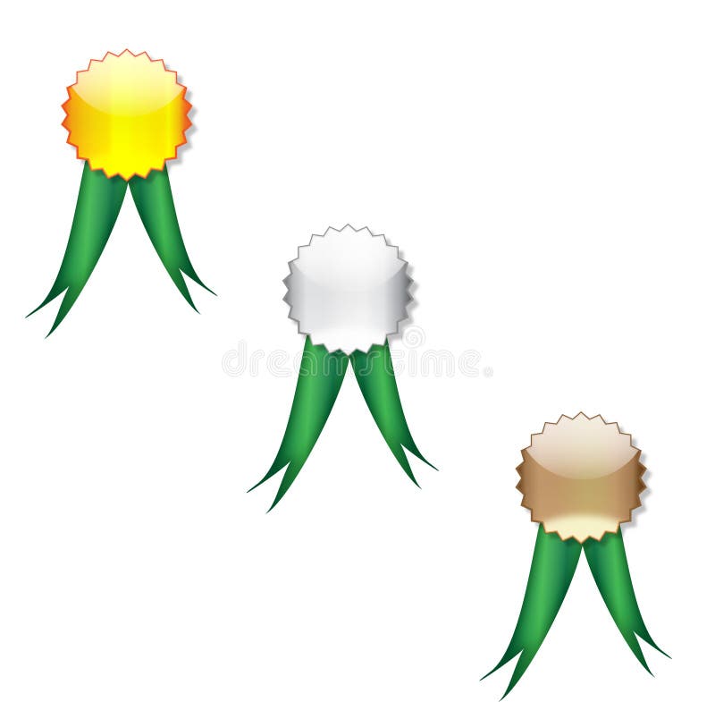 Badges green ribbon stock vector. Illustration of ribbon - 7117474