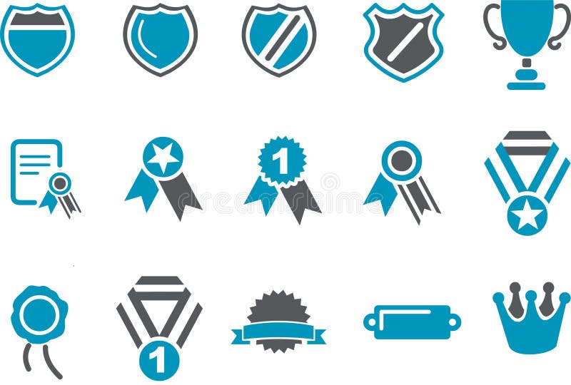 Badges Icon Set stock vector. Illustration of diploma - 8402338