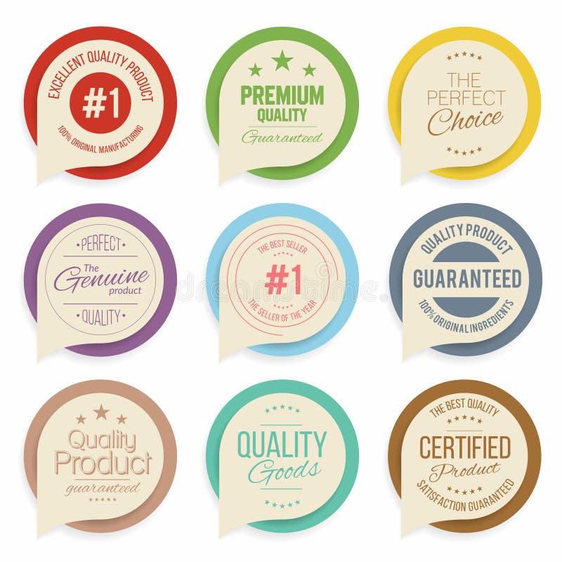Badges and Labels Collection. Quality, Assurance Marks Stock Vector ...