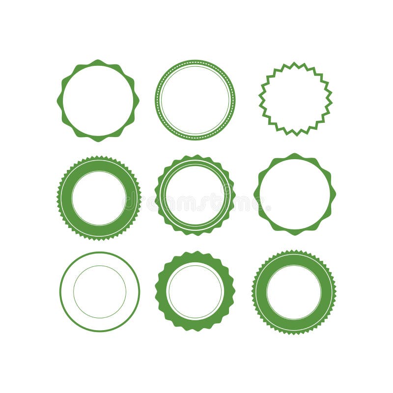 Badges, Labels and Stickers without Text on Retail. Designed in Green ...