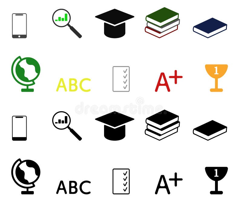 Badges, Logos on the Topic of Education and Studies. Stock Vector ...