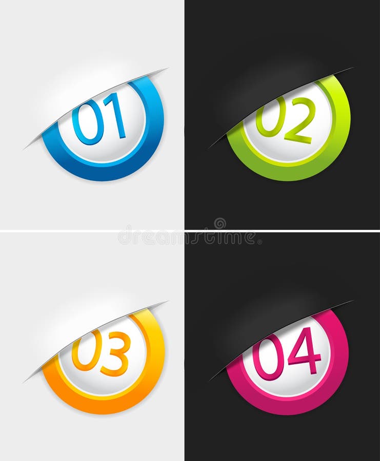 Badges with numbers. stock vector. Illustration of paper - 25928297