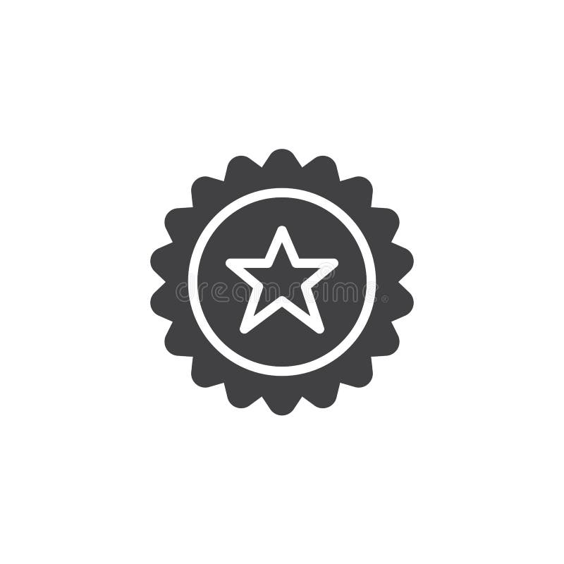 Badges with Star Shape Vector Icon Stock Vector - Illustration of pixel ...