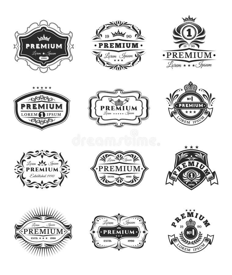 Badges, Stickers Premium Quality Isolated on White Stock Illustration ...