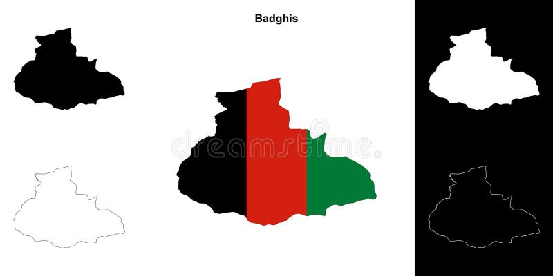 Badghis outline map stock vector. Illustration of afghanistan - 323726155