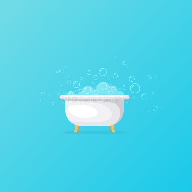 Skåda I Badkar Med Tvålbubblor Skumgummianka Och Ekokartoon För ...