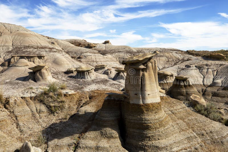 Badlands Alberta Canada, Panoramic View Stock Image - Image of erosion ...