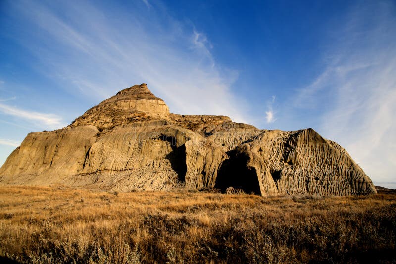 Castle Butte In Big Muddy Valley Stock Image - Image of country, castle ...
