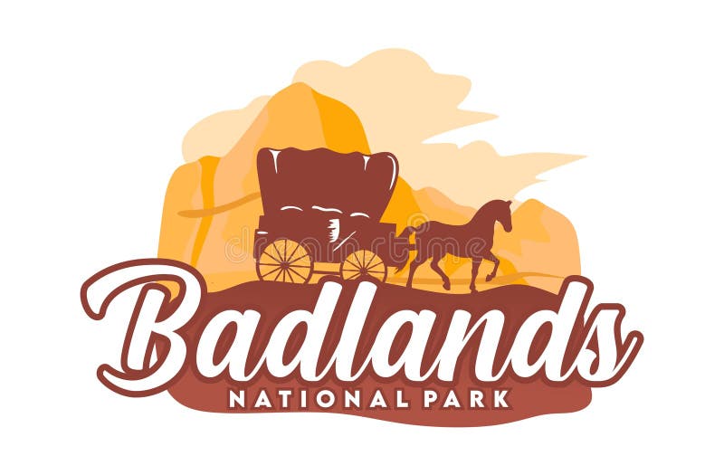 Badlands National Park with Beautiful Natural Views Stock Vector ...