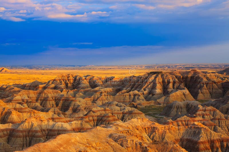 Badlands National Park Sunset Stock Photo - Image of dakota ...