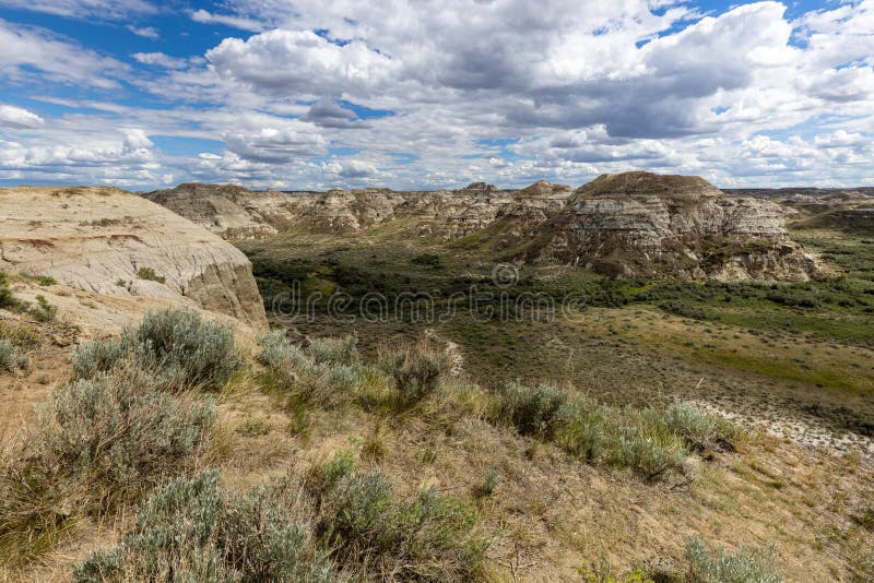 Badlands in the Prairie of Alberta in Canada Stock Photo - Image of ...