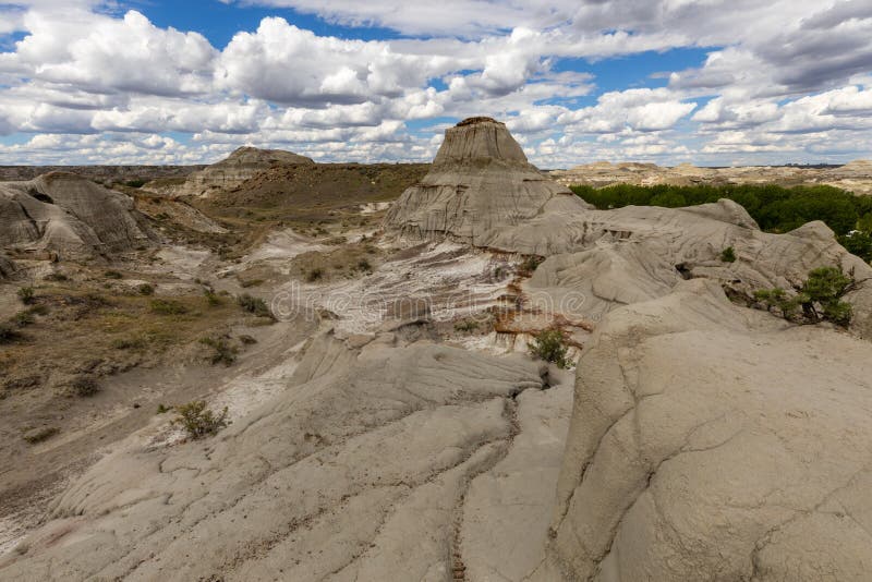 Badlands in the Prairie of Alberta in Canada Stock Photo - Image of ...