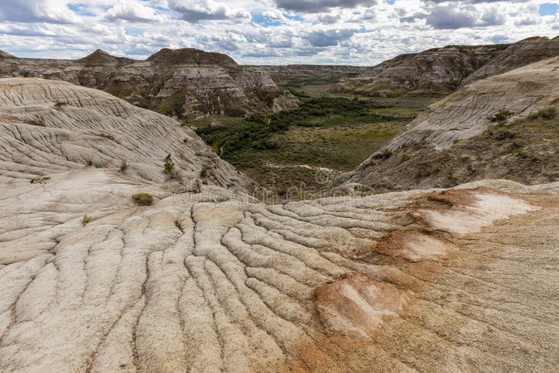 Badlands in the Prairie of Alberta in Canada Stock Image - Image of ...