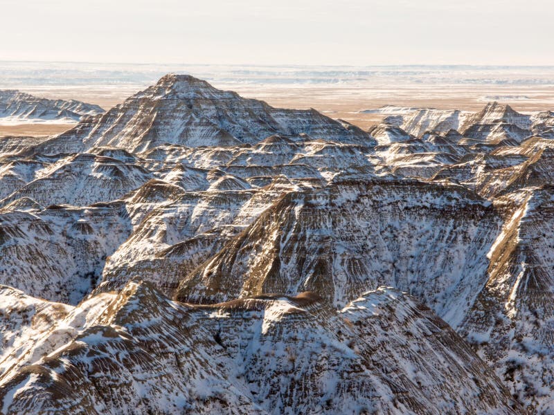The Badlands in Winter stock image. Image of snow, badlands - 49016549