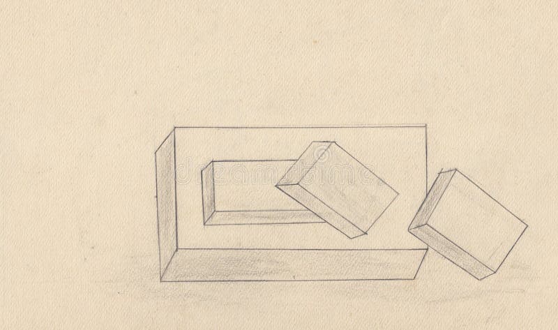 Badly Drawn Cubes in Perspective Stock Illustration - Illustration of ...