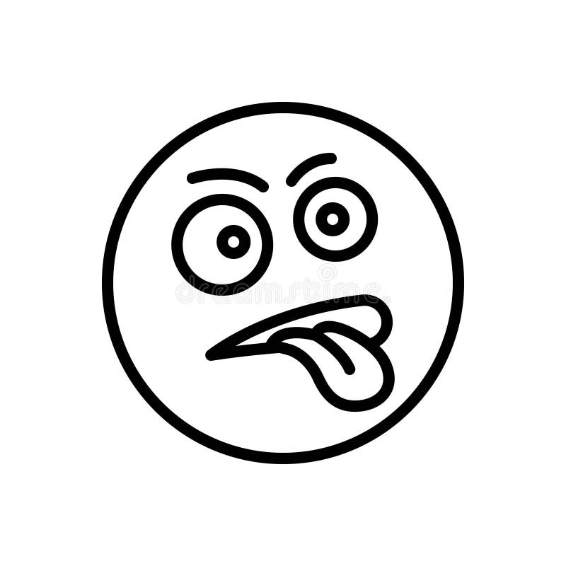 Black Line Icon for Badly, Poorly and Abominably Stock Illustration - Illustration of rile ...