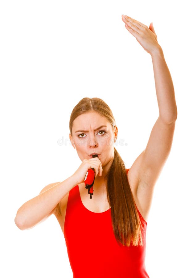 Badmeester Bij Plicht Het Fluiten Stock Foto - Image of bescherming ...