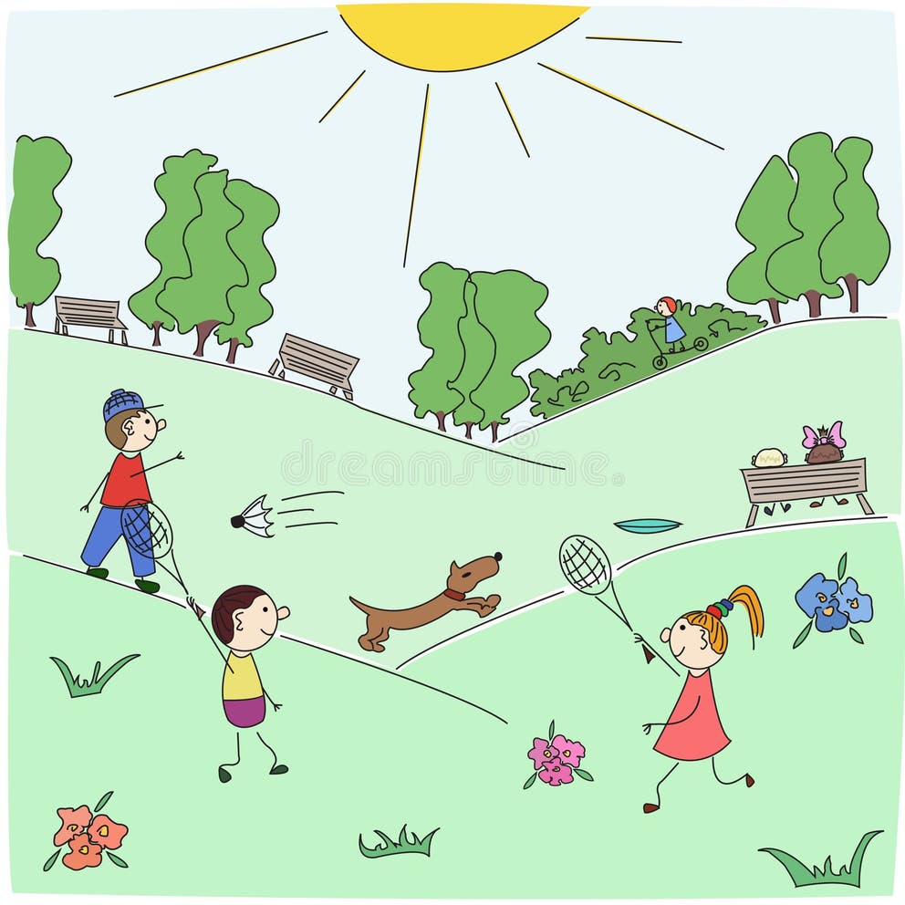 Badminton Playground Stock Illustrations – 457 Badminton Playground ...