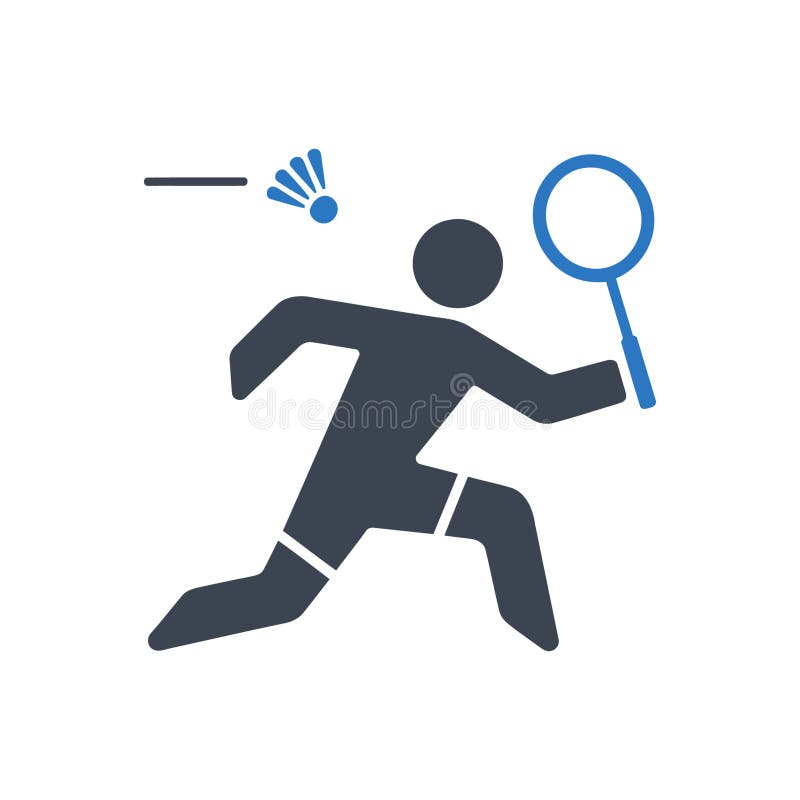 Badminton Action Icon stock vector. Illustration of sport - 374473826