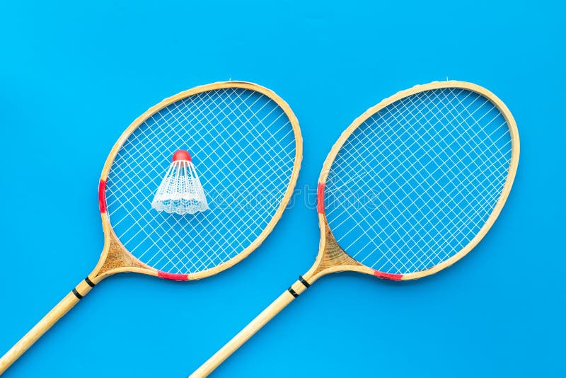 Badminton Concept. Badminton Rackets and Shuttlecock on White ...