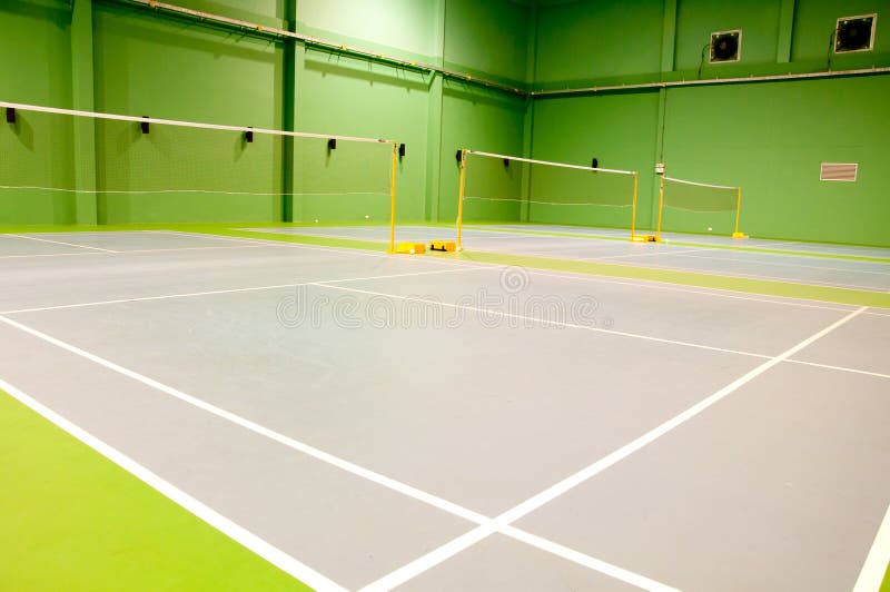 Empty badminton court stock photo. Image of hobby, floor - 32605004