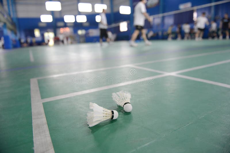 Badminton Courts with Players Stock Image - Image of feather ...