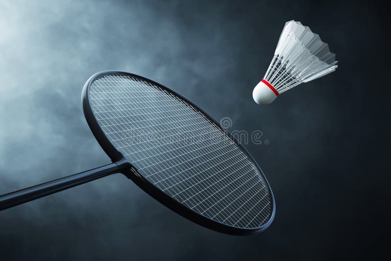 Badminton on Dark Background 3d Illustrations Stock Illustration ...