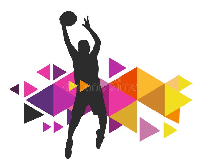 Basketball Design Sport Graphic with Badminton Player in Action. Stock ...