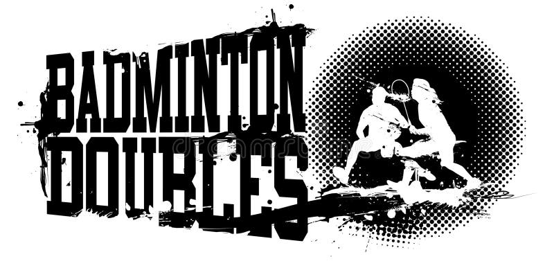 Badminton Doubles Banner Vector Illustration Stock Vector ...