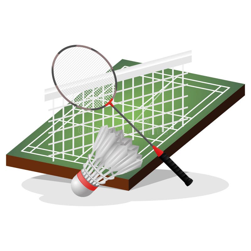 Badminton Field and Ball Vector Illustration Stock Vector ...