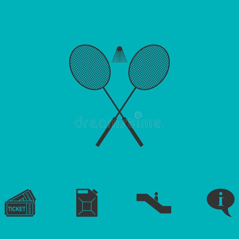Badminton icon flat stock vector. Illustration of concept - 137930981