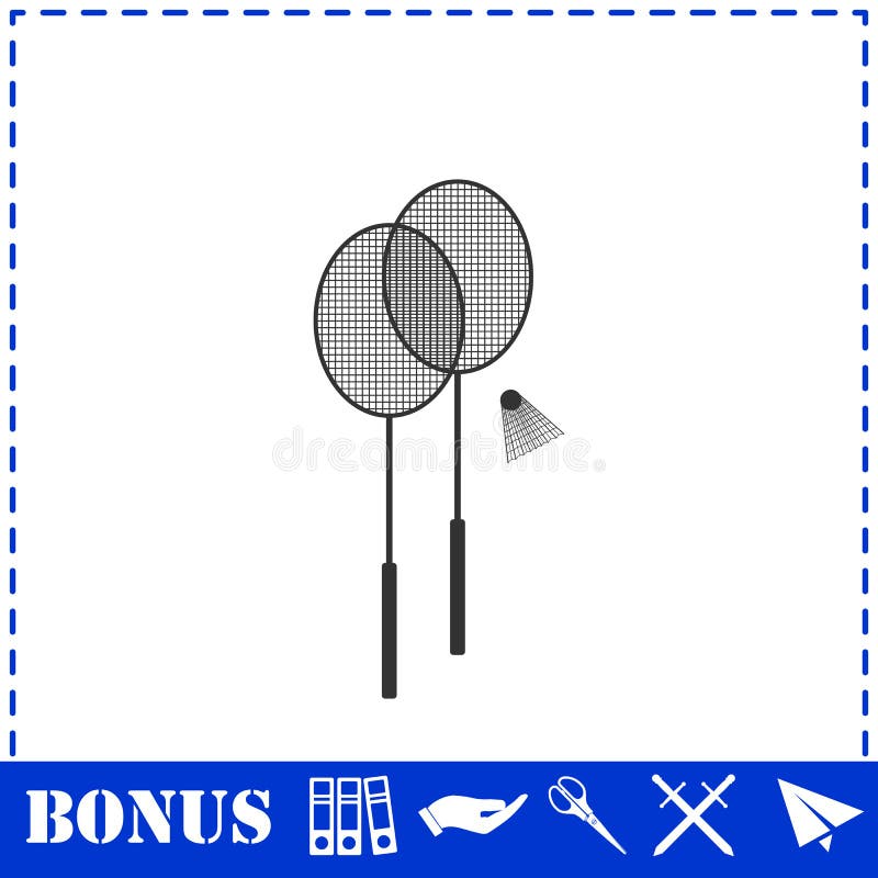 Badminton icon flat stock vector. Illustration of badminton - 155269162