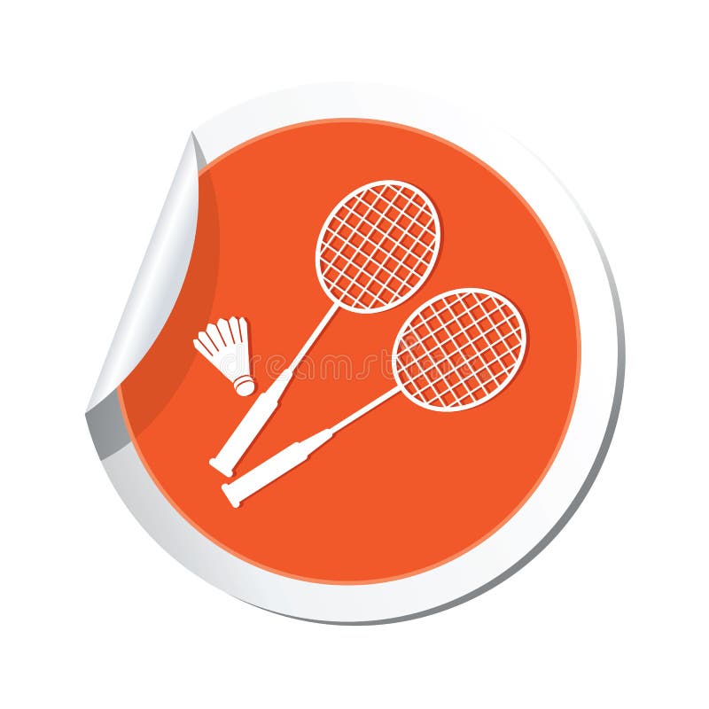 Badminton Icon on the Sticker Stock Vector - Illustration of holidays ...