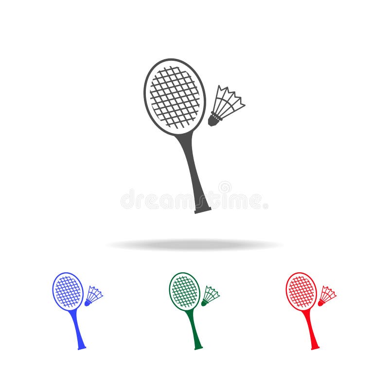 Badminton Icons Set Vector. Badminton Accessories. Isolated Flat ...