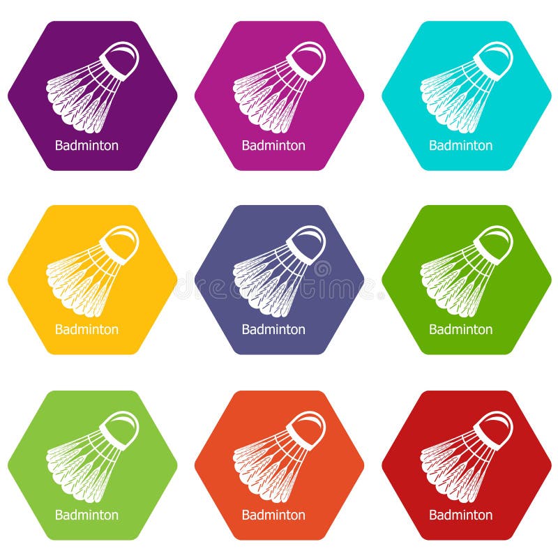 Badminton Icons Set 9 Vector Stock Vector - Illustration of mobile ...