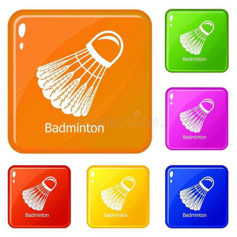 Badminton Icons Set 9 Vector Stock Vector - Illustration of element ...