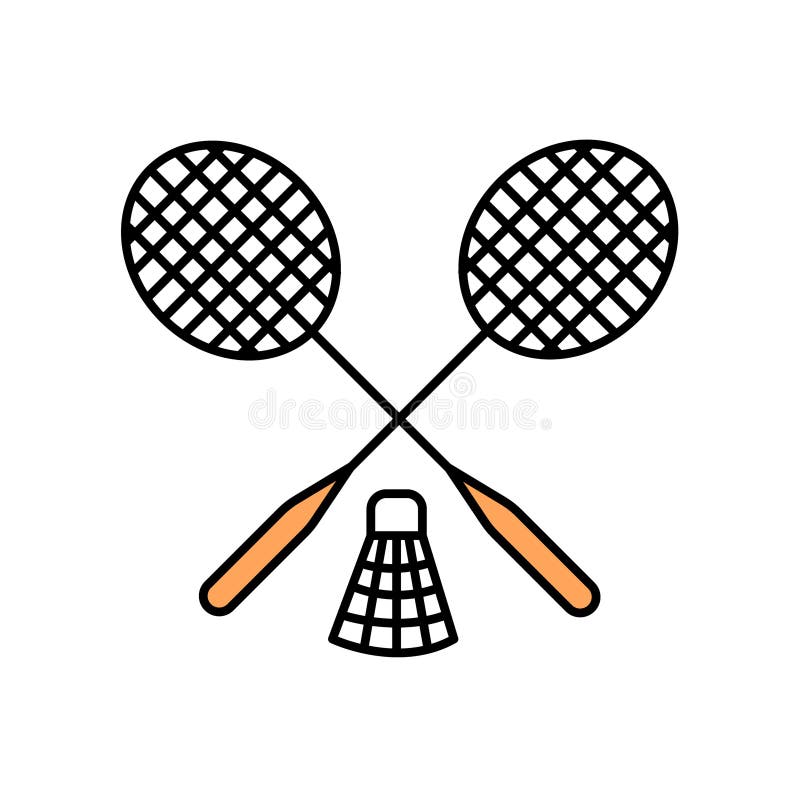 Badminton Line Black Icon. Sign for Web Page, Mobile App Stock Vector ...