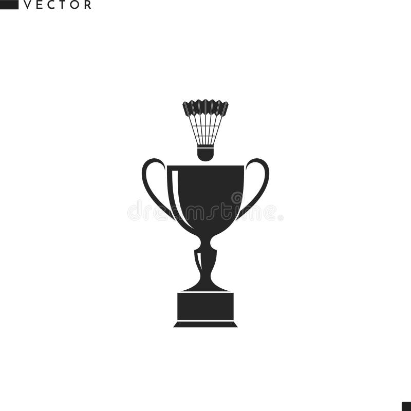 Badminton Logo. Isolated Trophy Cup with Shuttlecock Stock Vector ...