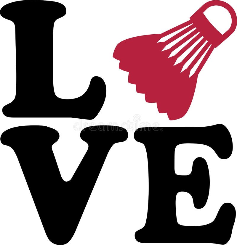 I Love Badminton Handmade Calligraphy with Racket and Shuttlecock for ...