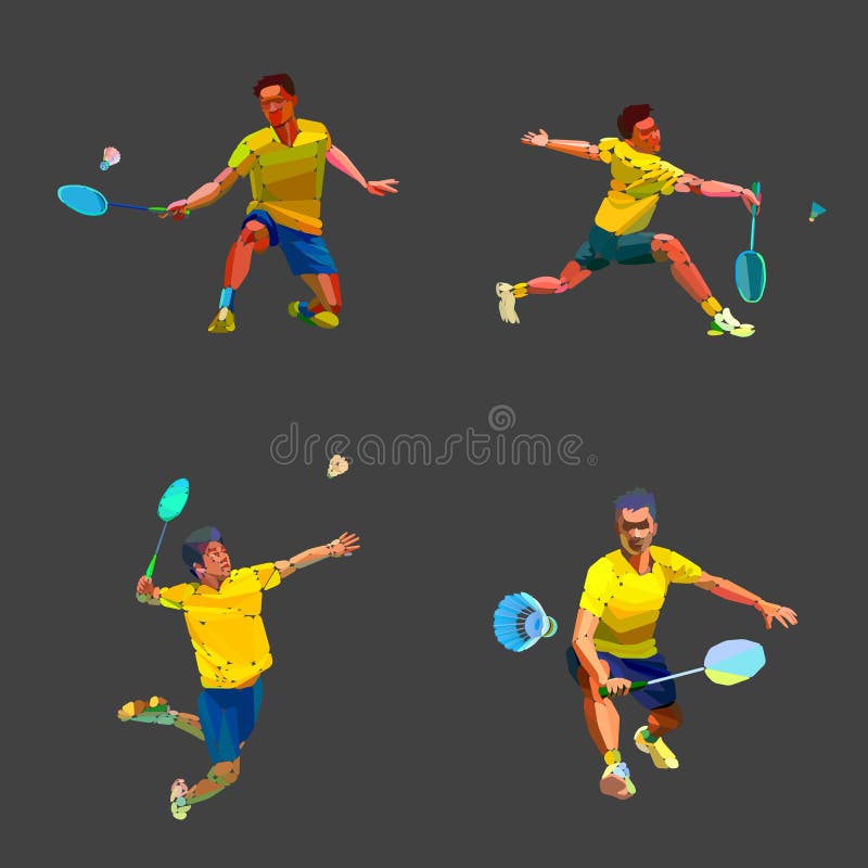 Polygonal Badminton Player, Sports Poster Stock Vector - Illustration ...