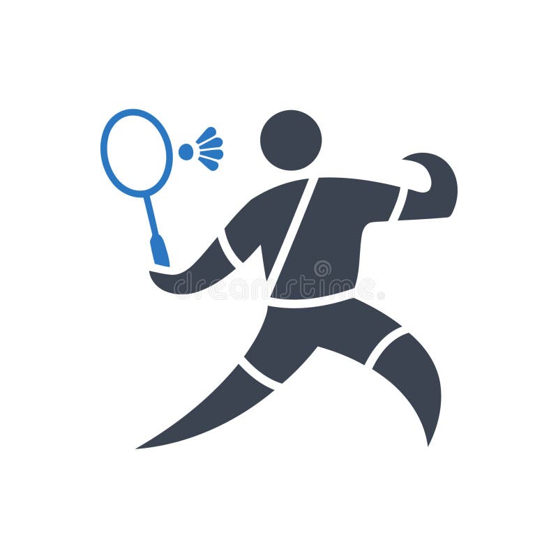 Badminton Player Icon stock vector. Illustration of action - 374473776