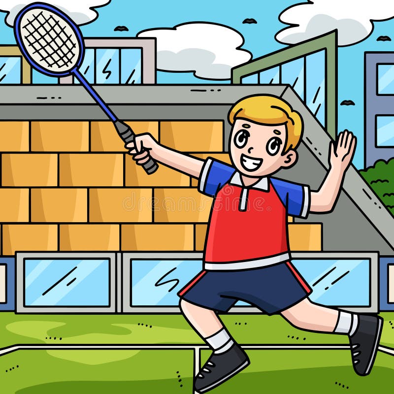 Badminton Player Jumping Racket Stock Illustrations – 393 Badminton ...